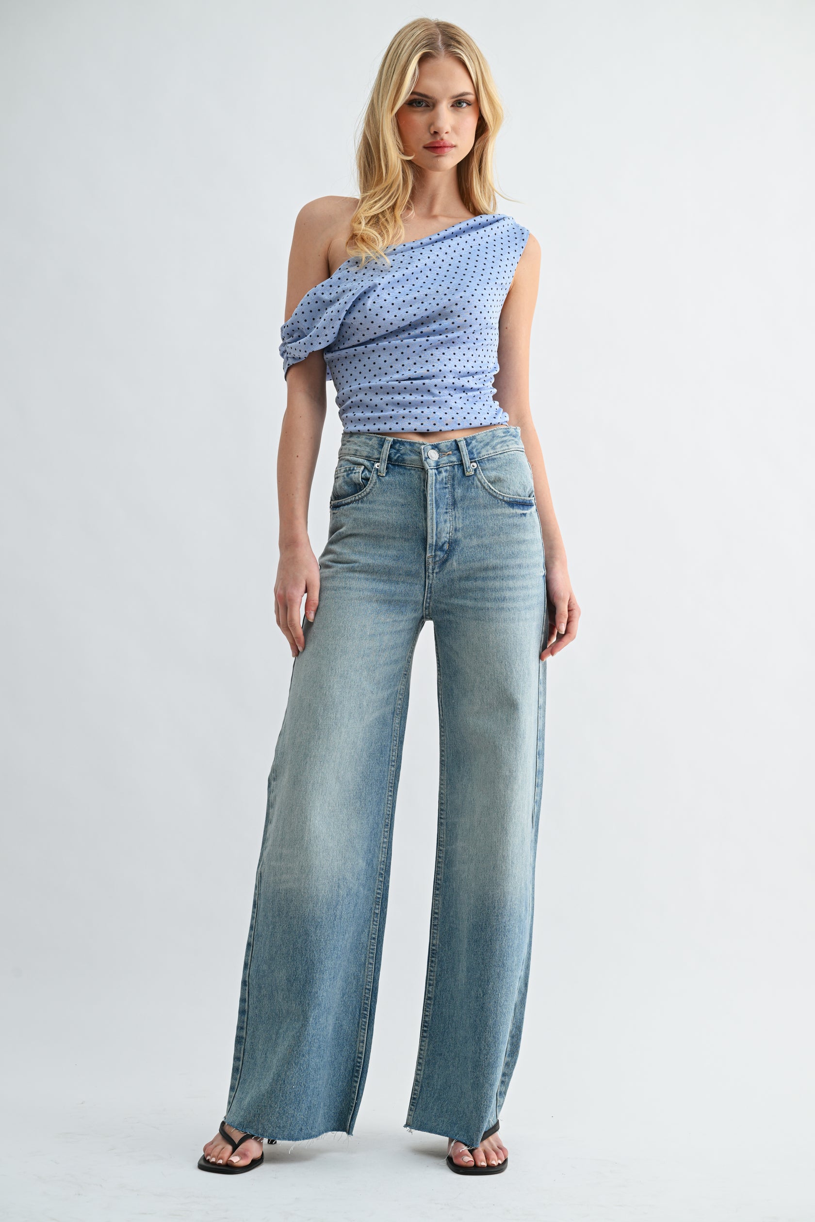 High Rise Beach To Bar Wide Leg Denim Pant – Jemina Denim
