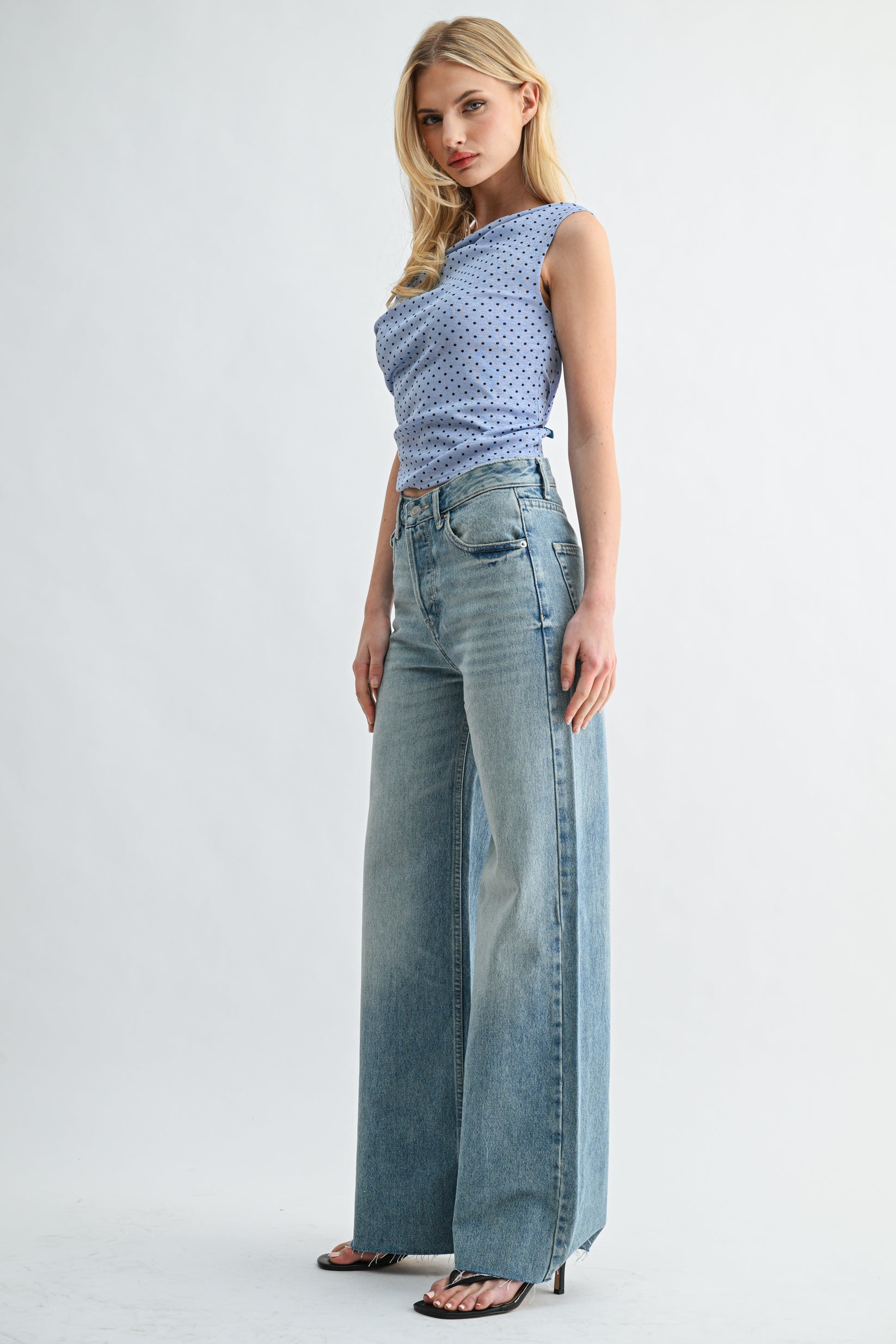 High Rise Beach To Bar Wide Leg Denim Pant – Jemina Denim