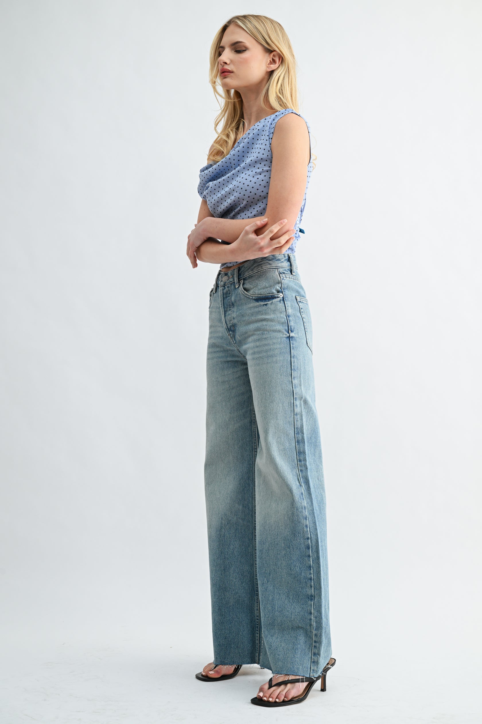 High Rise Beach To Bar Wide Leg Denim Pant – Jemina Denim