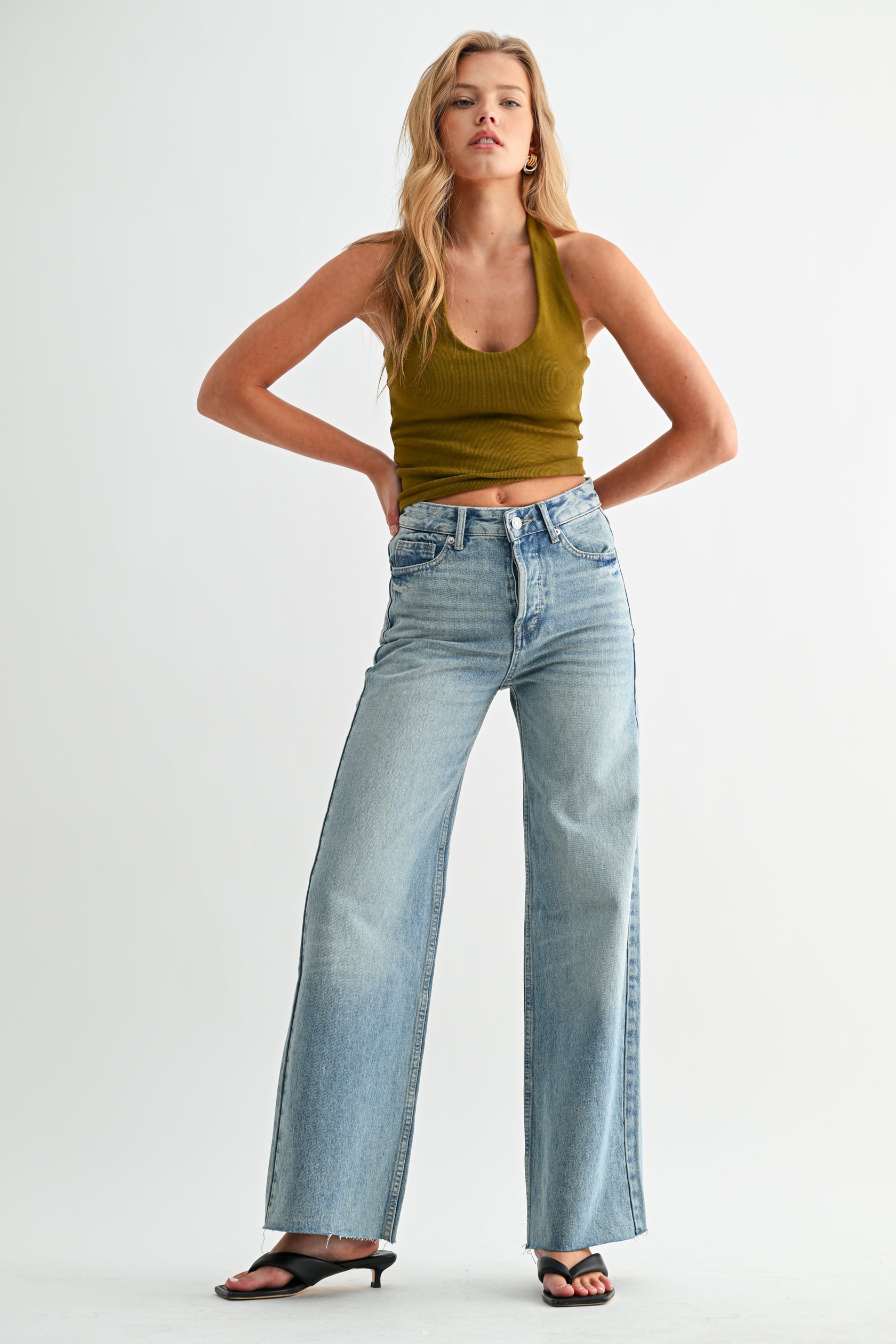 High Rise Beach To Bar Wide Leg Denim Pant – Jemina Denim