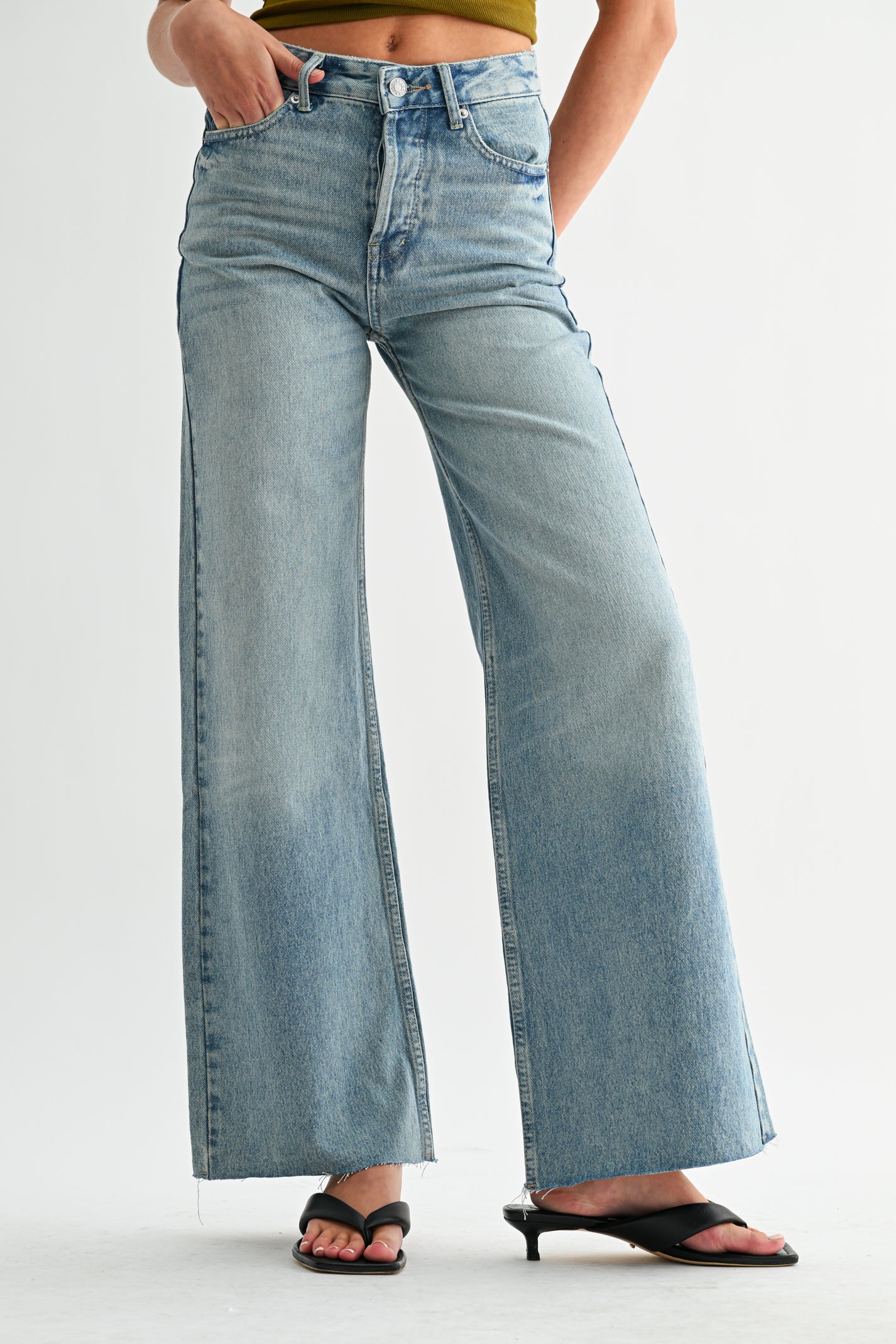 High Rise Beach To Bar Wide Leg Denim Pant – Jemina Denim